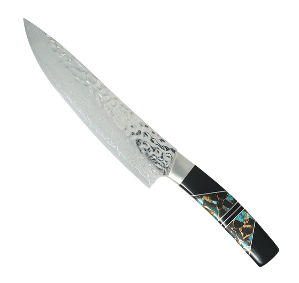 Hammered Damascus Jewelry Collection - Turquoise, Obsidian, and Bronze ...
